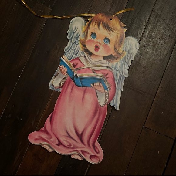 Vintage | Holiday | Vintage Girl Child Singing Choir Angel Cardboard ...